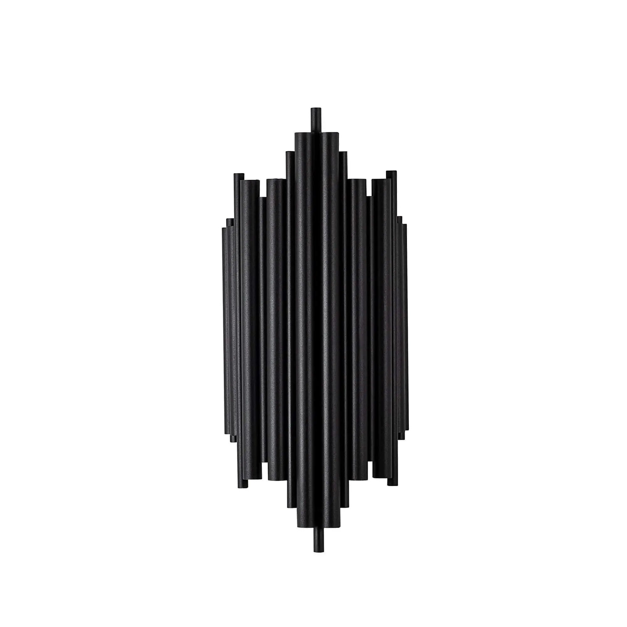 Modern Black Column Wall Light: Ribbed Design | SwiftBeacon