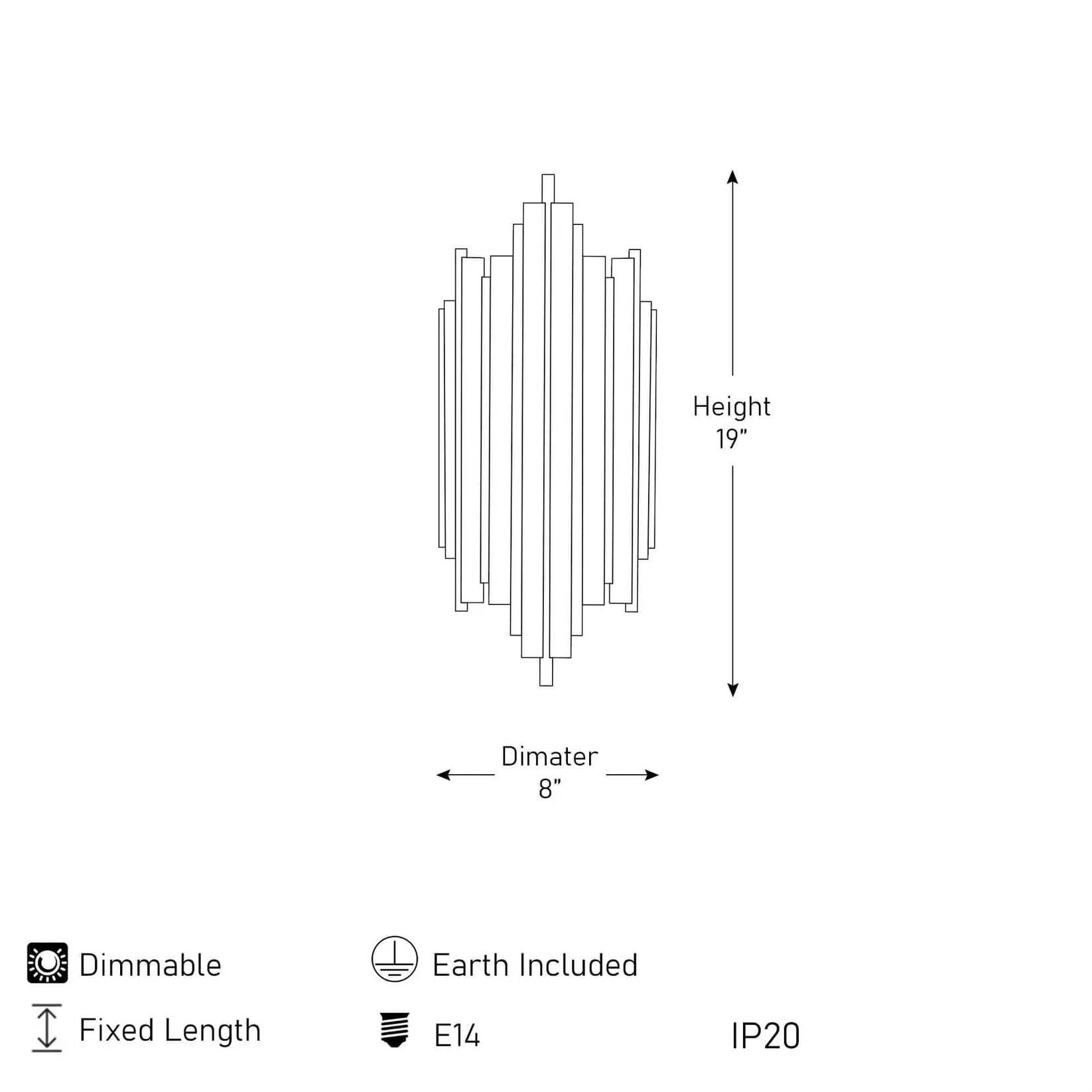 Modern Black Column Wall Light: Ribbed Design | SwiftBeacon