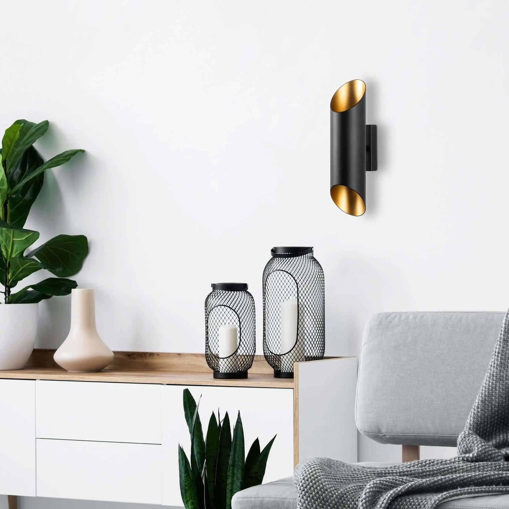 Stylish Dual Glow Tube Wall Light: Ambient Lighting | SwiftBeacon