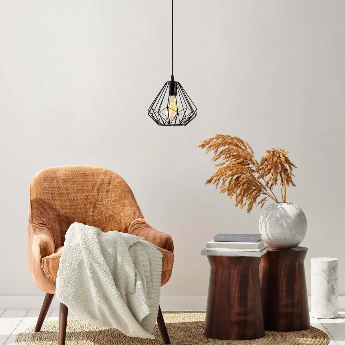 Geometric Charm Pendant: Industrial Chic Light | SwiftBeacon