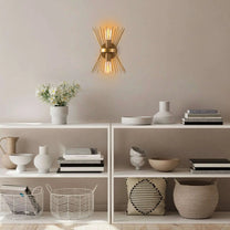 Golden Twin Tube Wall Light: Luxe Double Glow | SwiftBeacon