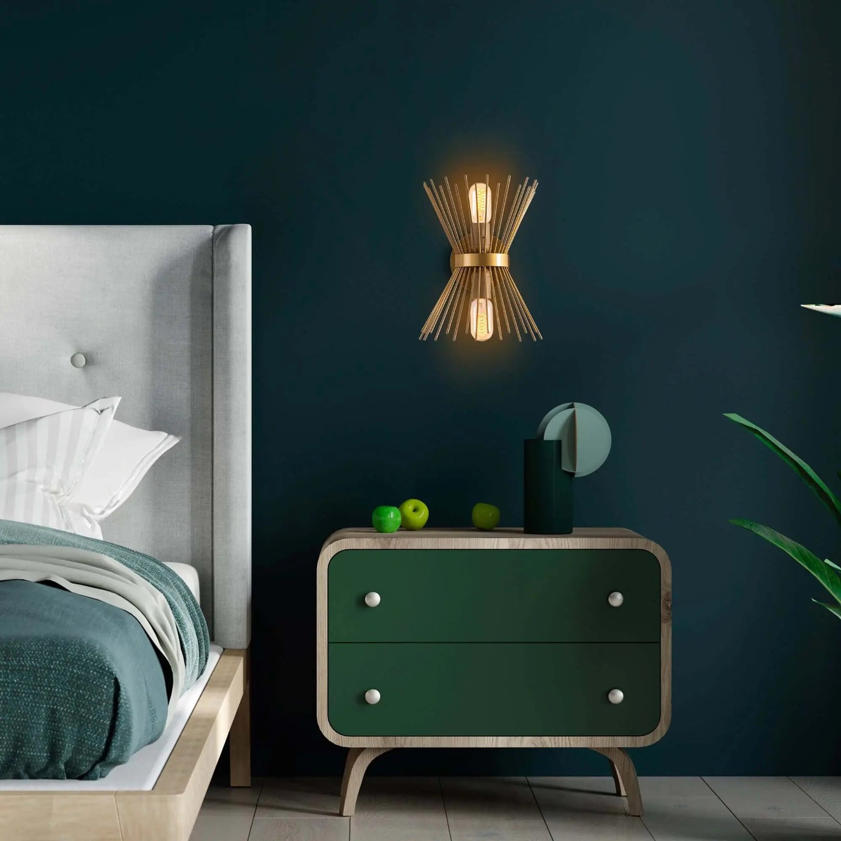 Golden Twin Tube Wall Light: Luxe Double Glow | SwiftBeacon