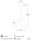 Tilted Sphere Pendant: Modern Black & Gold | SwiftBeacon