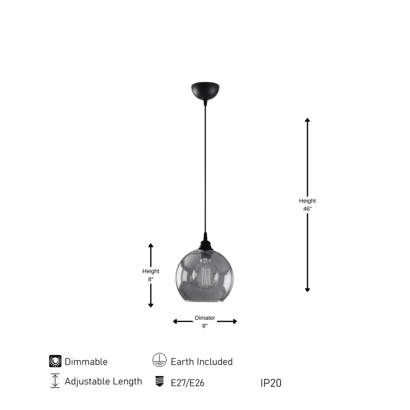 Amber Sphere Pendant – SwiftBeacon
